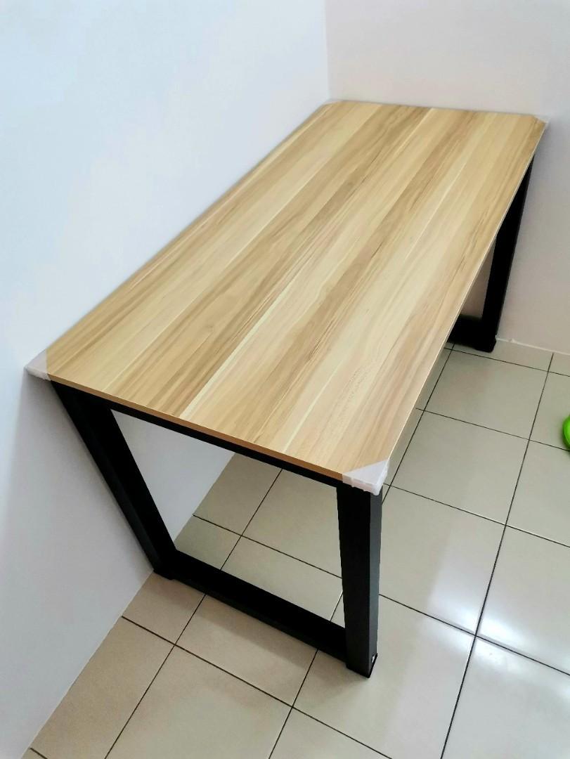 4 Kaki Panjang Meja Ofis Solid Office Table Study Table Computer Table ...