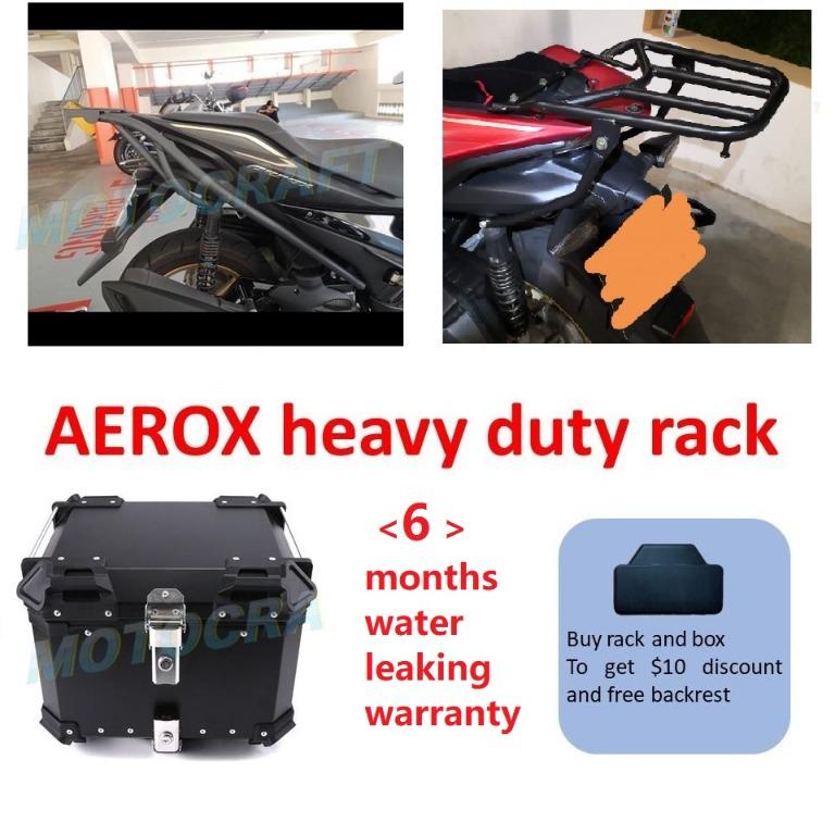 Aerox box & rack bundle heavy duty aluminium metal top box 45L 55L 65L ...