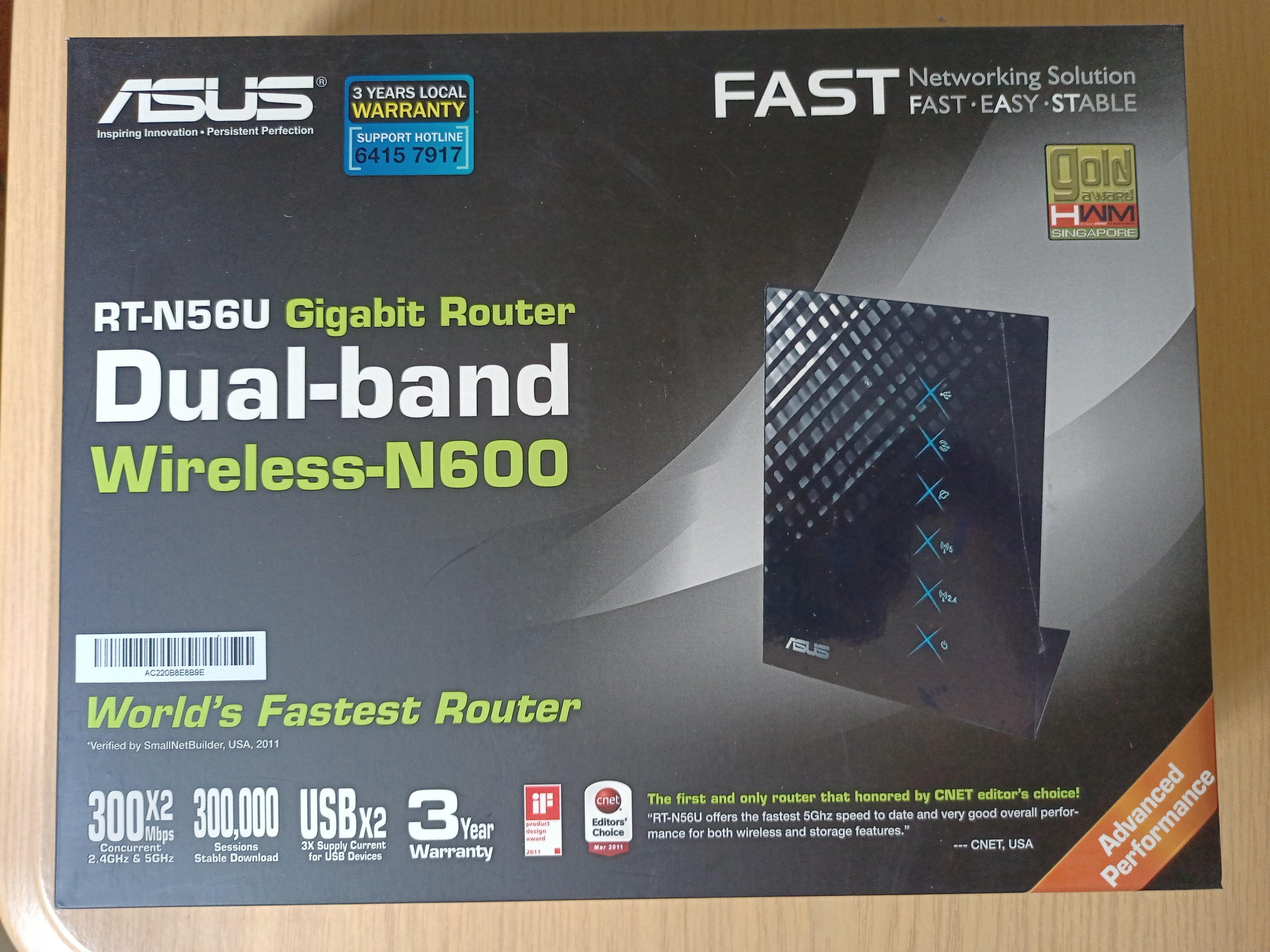 Asus RT-N56U Router Dual-Band Wireless N600, Computers & Tech, Parts ...
