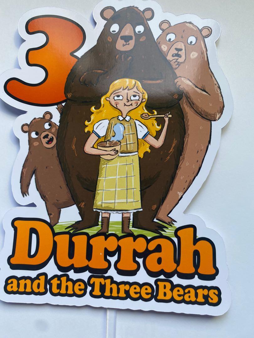 Customised Photo Cake Topper [Goldilocks and The Three Bears], Hobbies ...