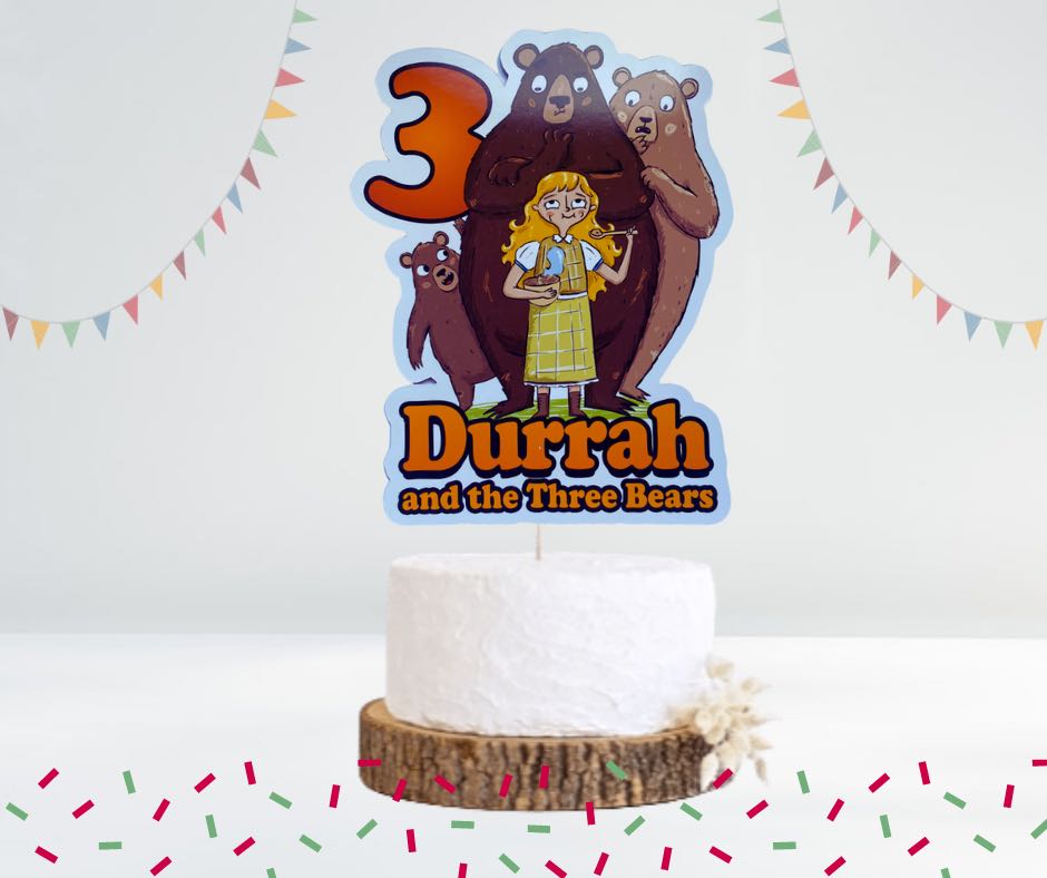 Customised Photo Cake Topper [Goldilocks and The Three Bears], Hobbies ...