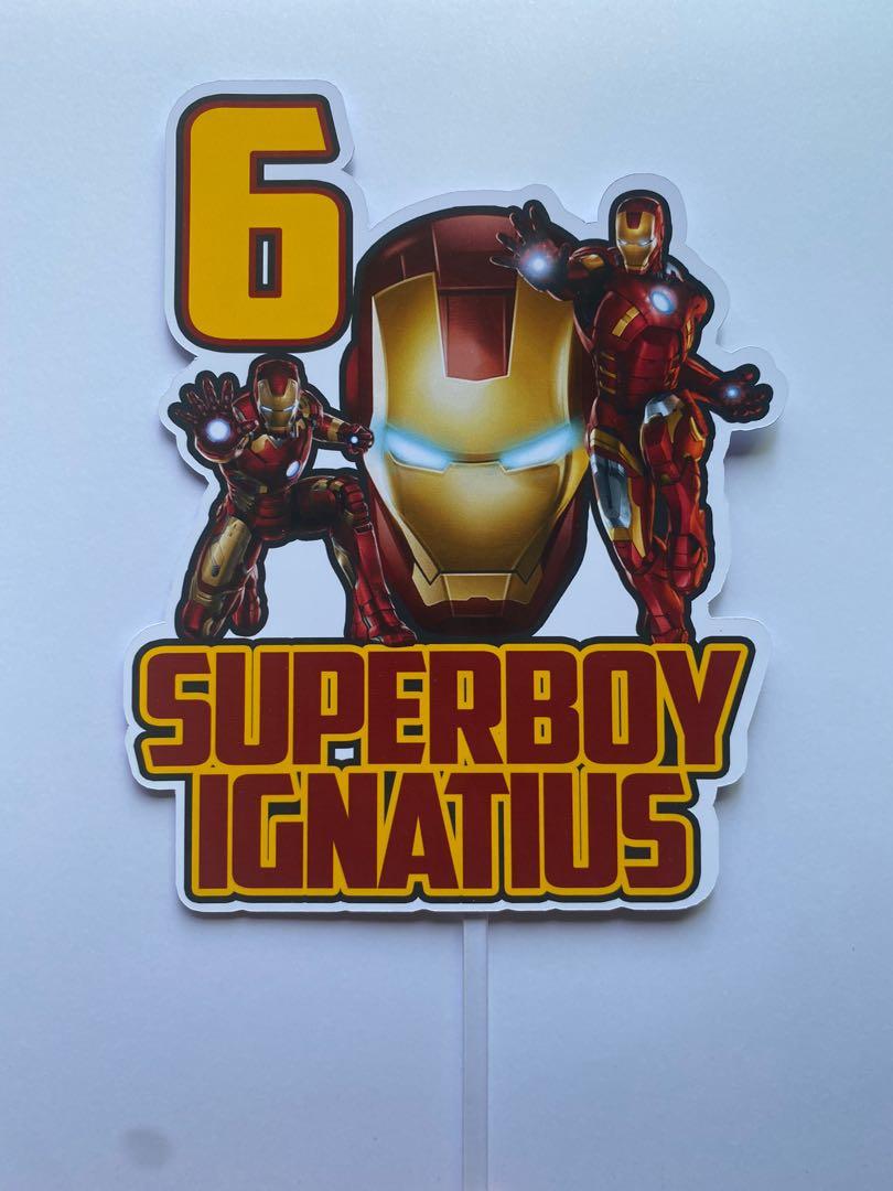 Customised Photo Cake Topper [Ironman], Hobbies & Toys, Stationery ...