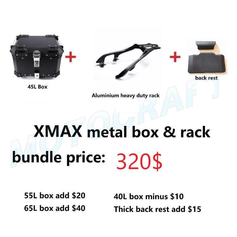 Free installation XMAX box rack bundle package Aluminium top box heavy ...