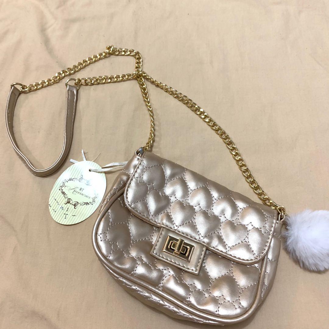 Gold sling bag, Women's Fashion, Bags & Wallets, Cross-body Bags on ...