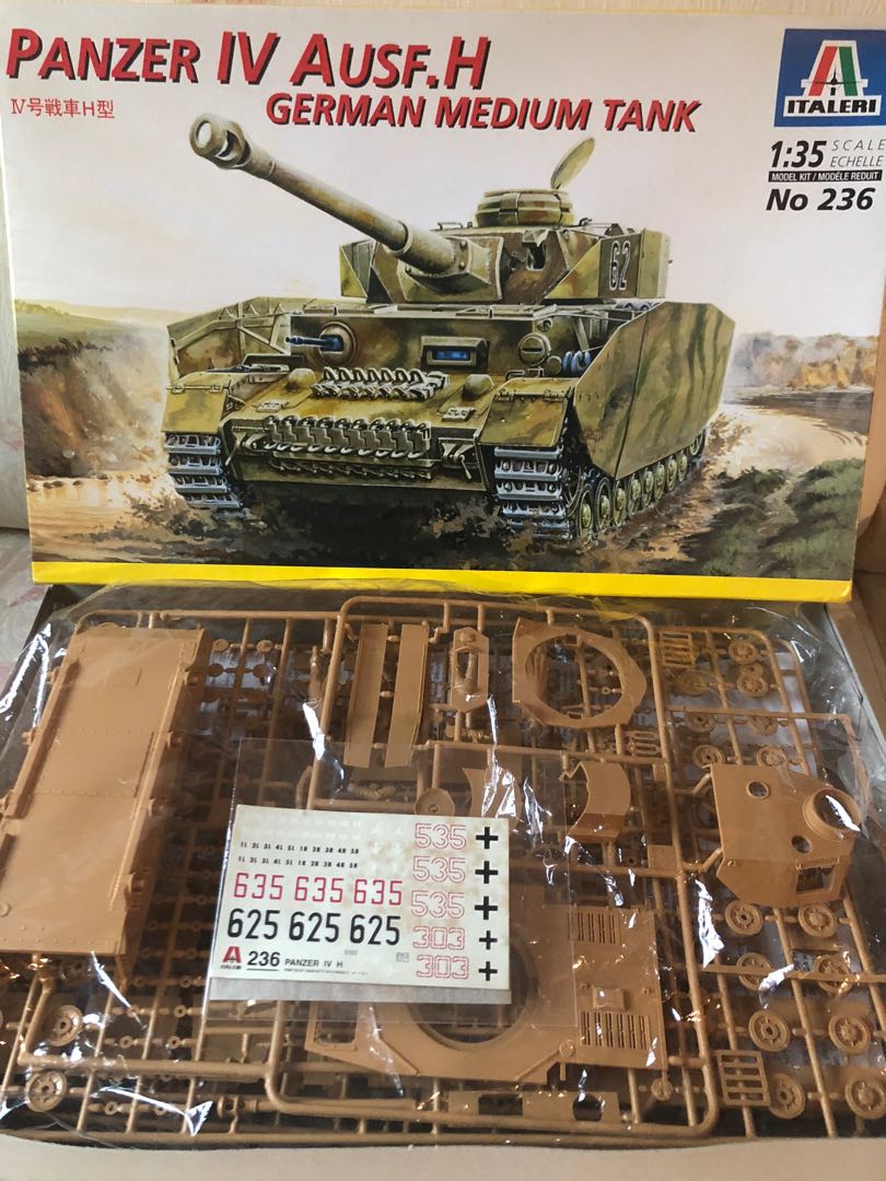 ITALERI German Panzer IV Ausf.H 德國四號戰車H型模型1/35 1:35, 興趣及遊戲, 玩具 & 遊戲類 - Carousell