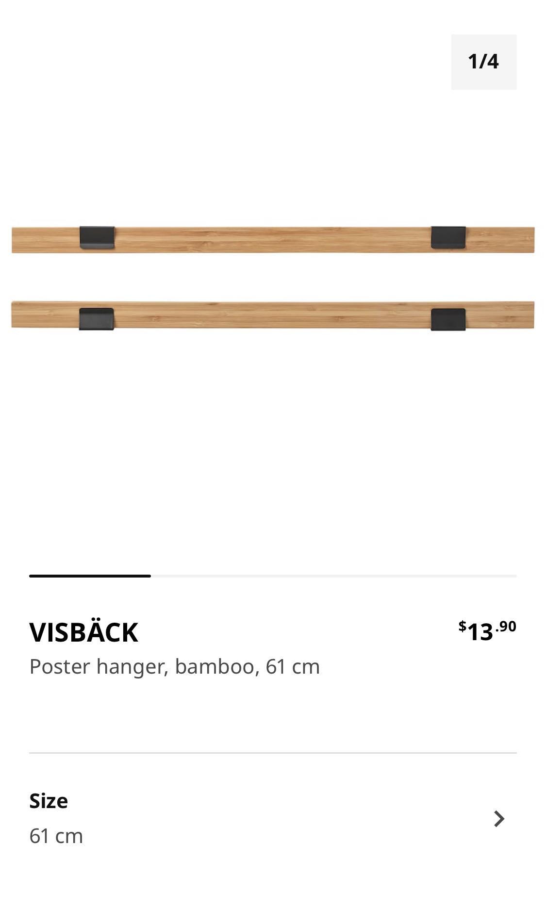 Ikea Visback Poster hanger 61cm, Furniture & Home Living, Home Decor ...