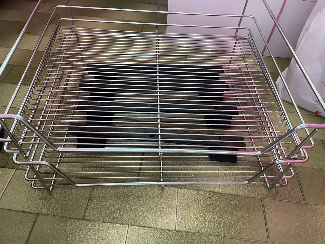 Kitchen stainless steel sliding rack, Furniture & Home Living ...