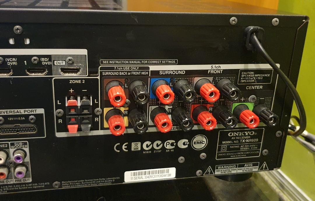 ONKYO TX-NR609 A/V RECEIVER - 7.2 CHANNEL, Audio, Soundbars, Speakers & Amplifiers on Carousell