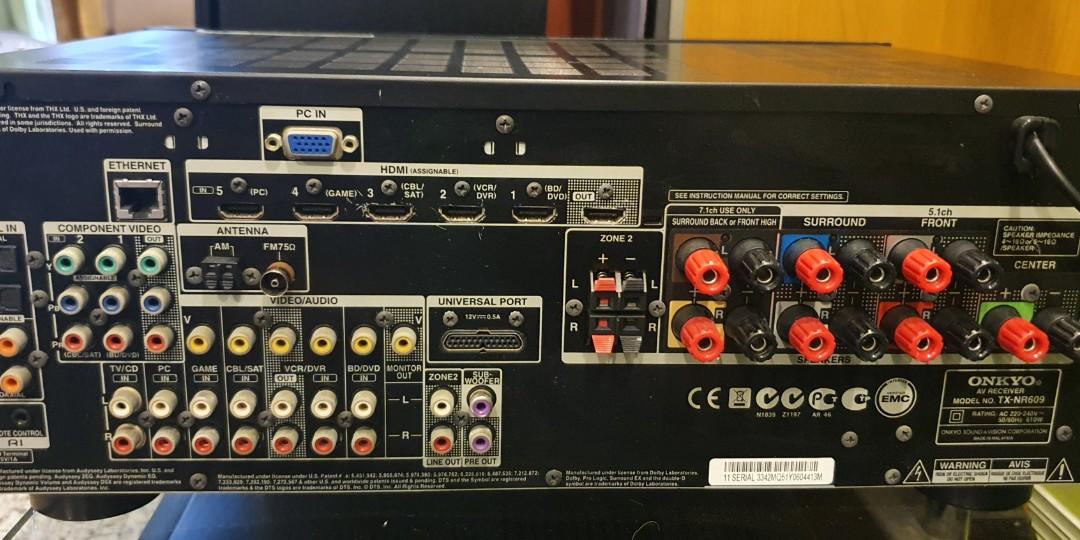 ONKYO TX-NR609 A/V RECEIVER - 7.2 CHANNEL, Audio, Soundbars, Speakers & Amplifiers on Carousell