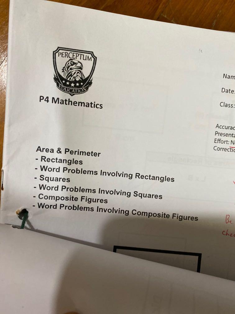 P4 Perceptum MATH notes and worksheets, Everything Else on Carousell