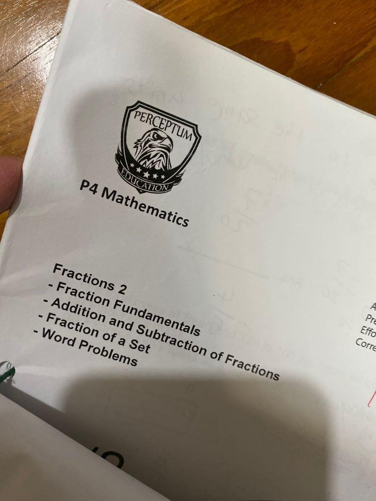 P4 Perceptum MATH notes and worksheets, Everything Else on Carousell