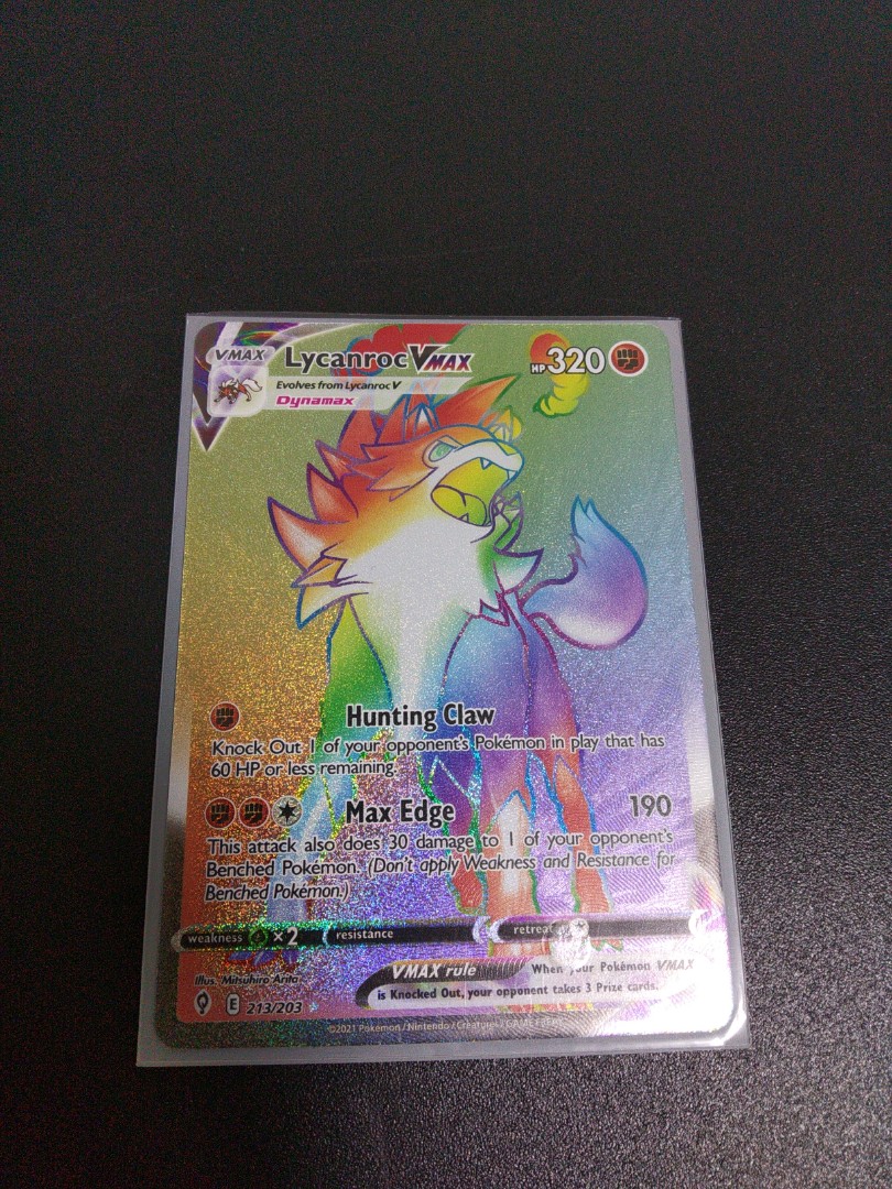 Pokemon TCG Lycanroc Vmax Hyper Rare - SS7 Evolving Skies, Hobbies & Toys, Toys & Games on Carousell