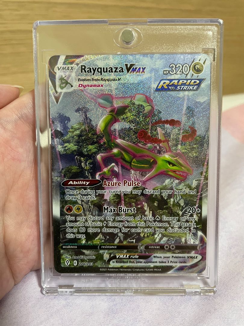Rayquaza VMAX Alt Art 218/203, Hobbies & Toys, Toys & Games on Carousell