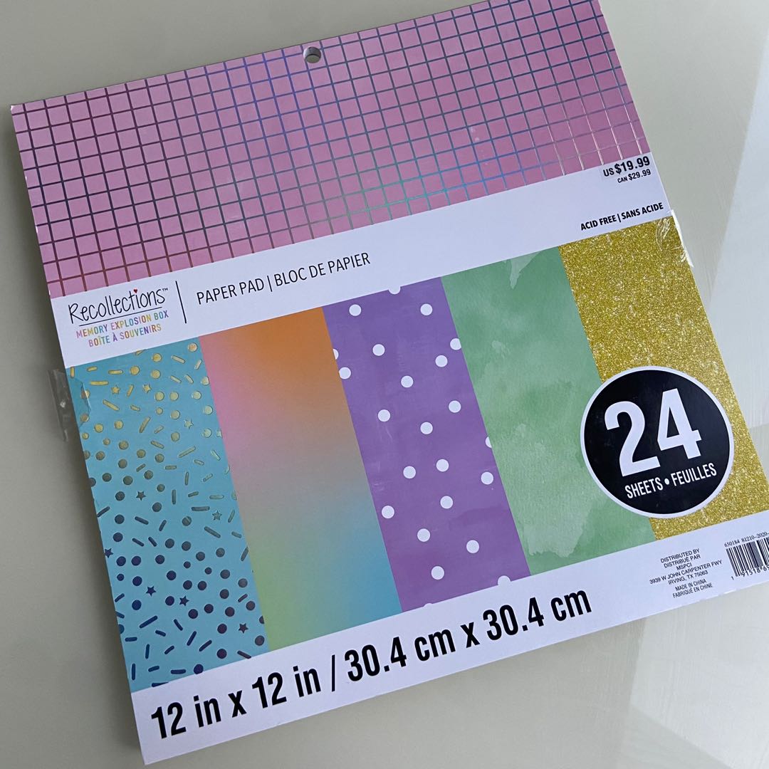 Recollections 12x12 Paper Pad - 24 sheets, Hobbies & Toys, Stationary ...
