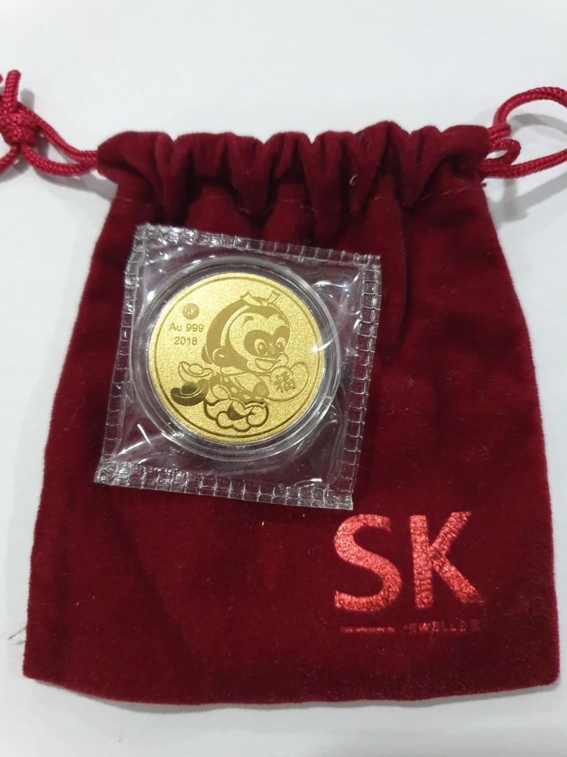 SK Monkey Gold Coin, Women's Fashion, Jewelry & Organisers, Precious ...