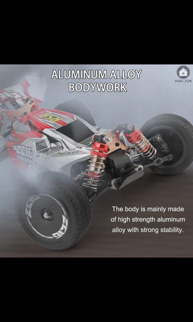 (Wltoys) High Speed RC Racing Car 60km/h 2.4GHz RC Buggy 4WD Off-Road ...