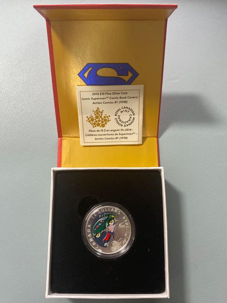 2014 Silver C$10 Fine Silver Coin Iconic Superman Coin, Hobbies & Toys ...
