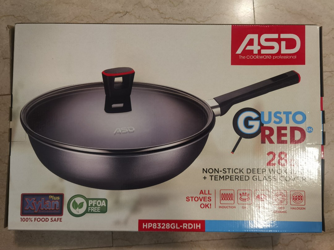 Asd non stick deep wok 28cm, Furniture & Home Living, Kitchenware ...