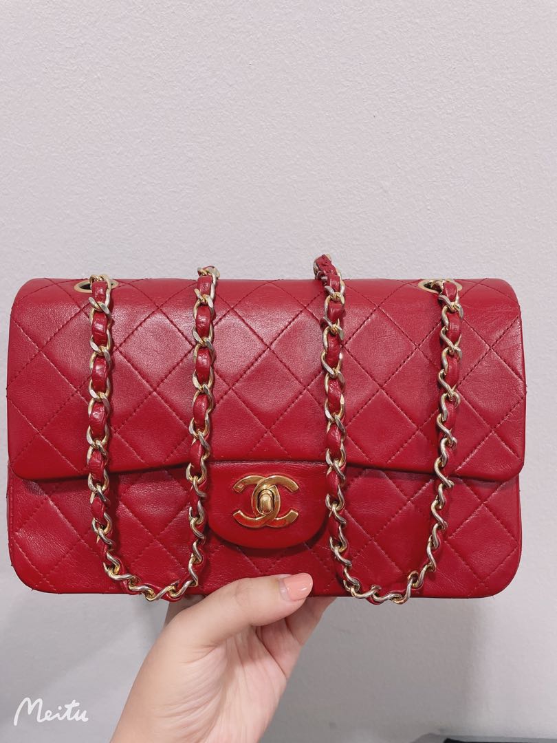 Authentic Classic Chanel CF small double flag 24 Gold, Luxury, Bags ...