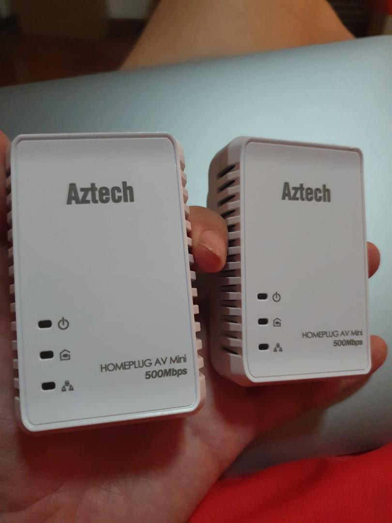 Aztech Homeplug AV Mini 500Mbps x 2, Computers & Tech, Parts ...