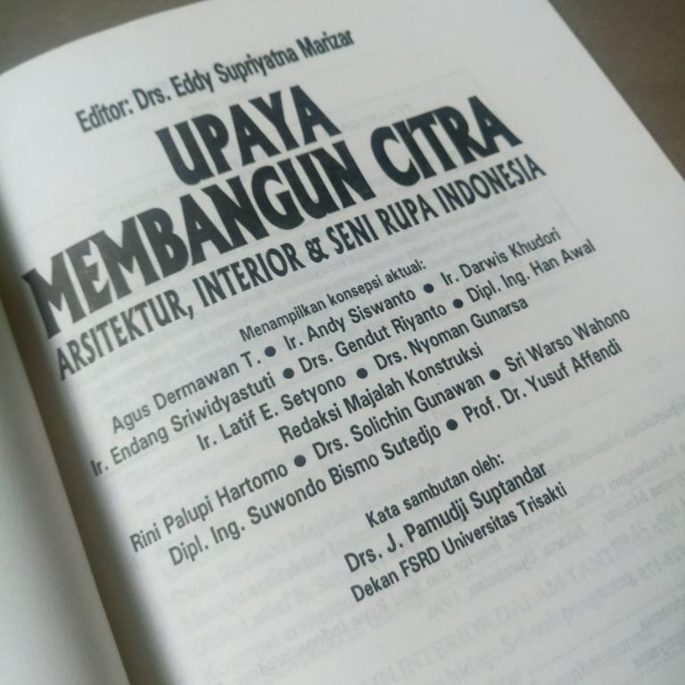 Buku Upaya Membangun Citra: Arsitektur, Interior & Senirupa Indonesia ...