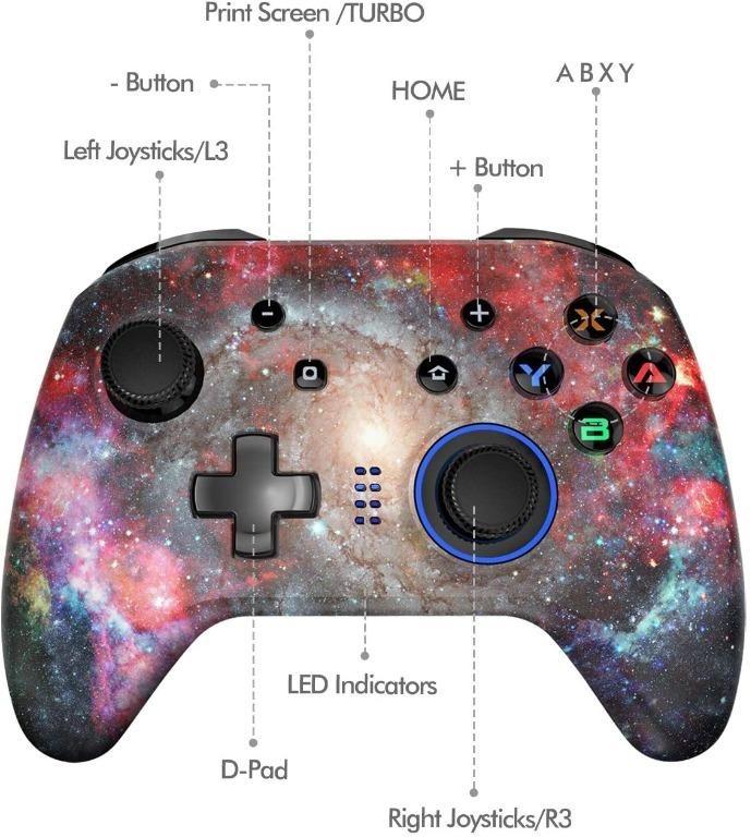 [C4048] REDSTORM Wireless Controller for Nintendo Switch, 6-Axis Dual-Motor Vibration Support ...