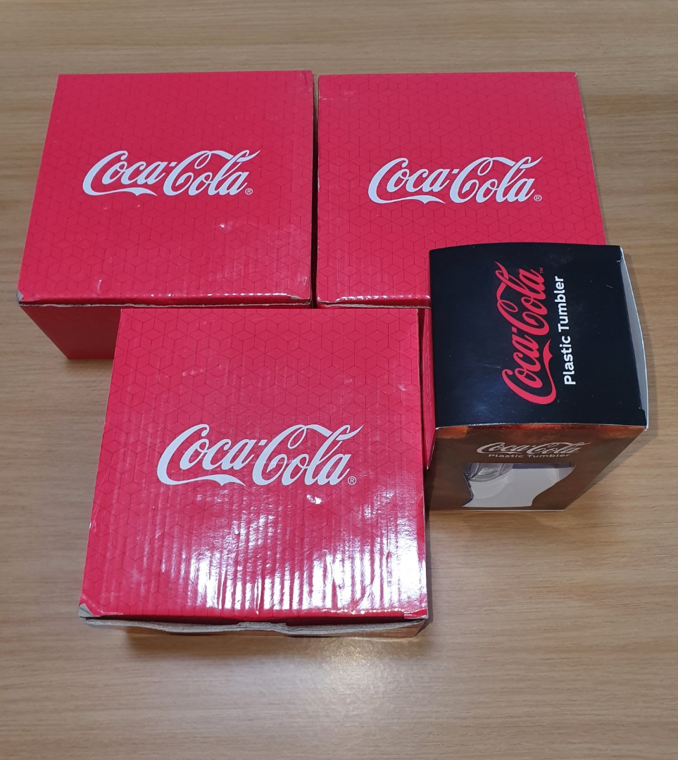 Coke glass containers and plastic tumblers, Furniture & Home Living ...