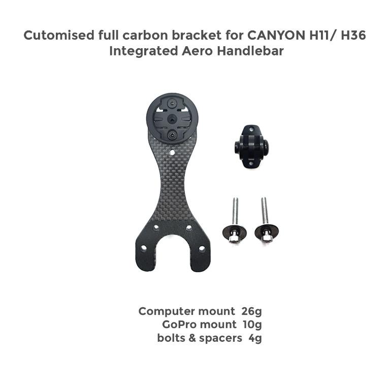 Super Lightweight full carbon bracket for CANYON H11/ H36 Integrated Aero Handlebar Cycling ...