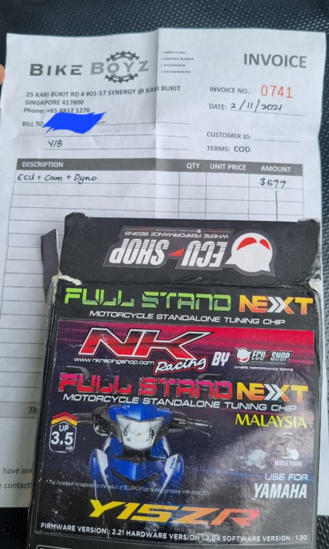 Ecushop NK racing ECU for sniper v1/ y15zr/ y15, Motorcycles ...