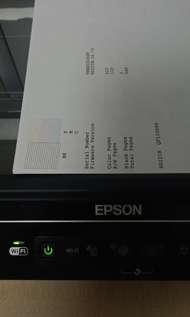 Epson printer L365 system tank (Total print out till now 640 pages ...