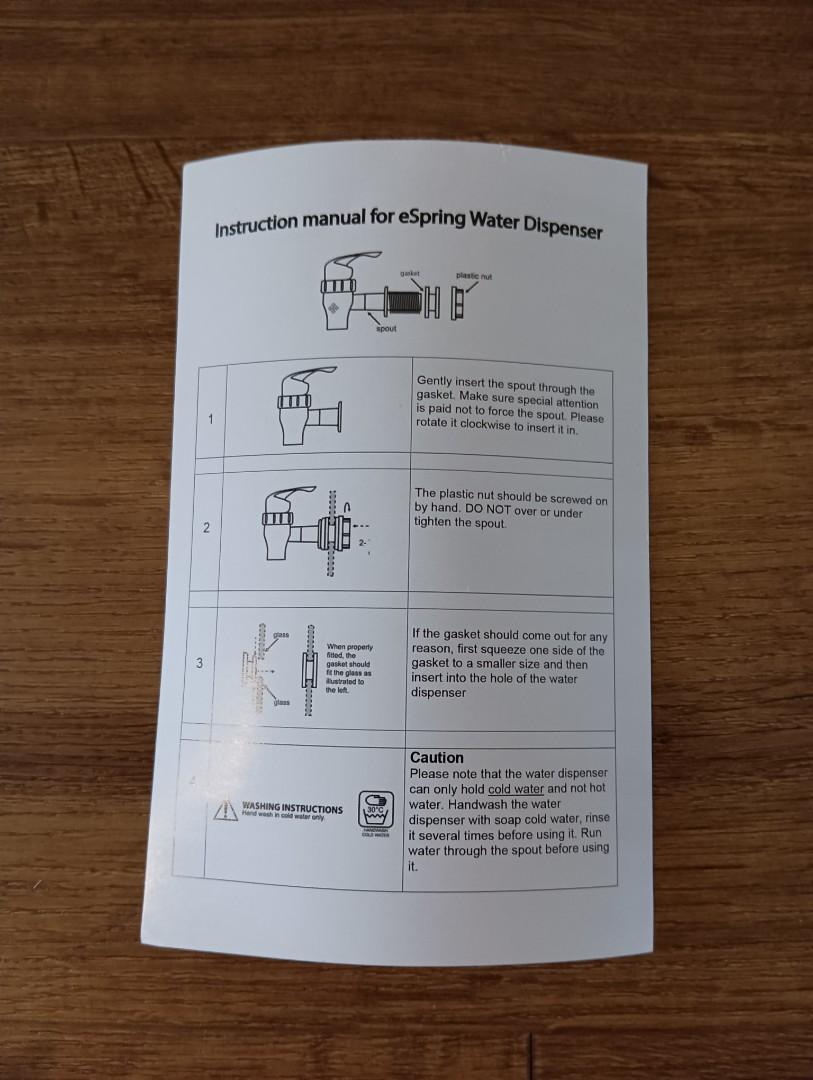 eSpring glass water dispenser in rose gold 5L, TV & Home Appliances ...