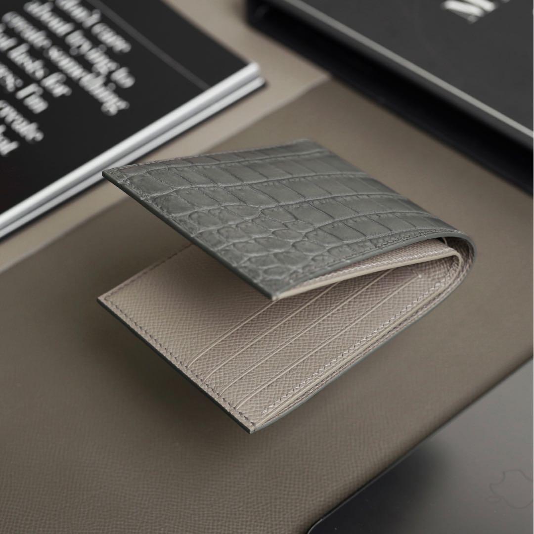 Grey croc wallet - custom handmade, Men's Fashion, Watches ...