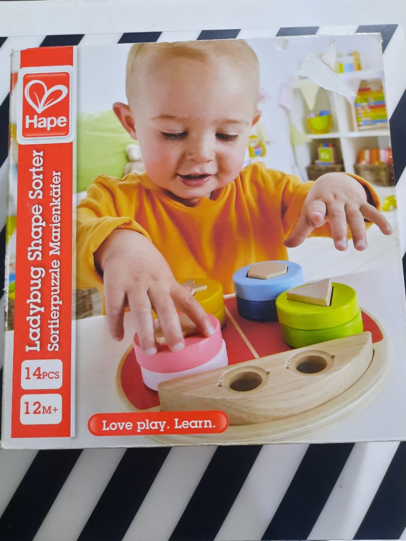 Hape wood ladybug shape sorter, Babies & Kids, Infant Playtime on Carousell