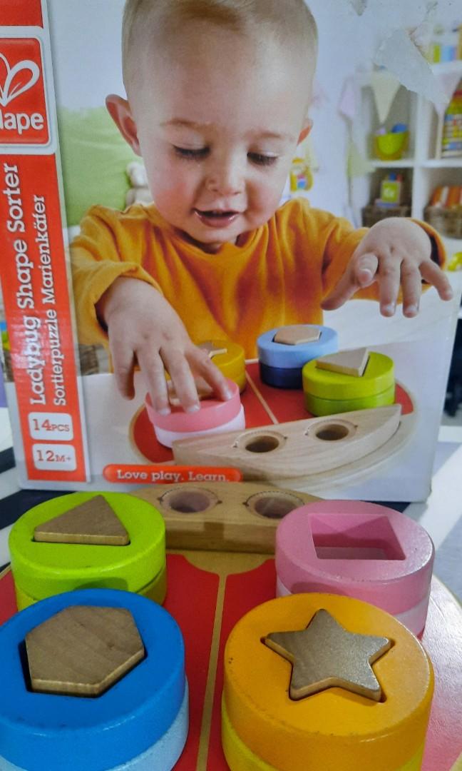 Hape wood ladybug shape sorter, Babies & Kids, Infant Playtime on Carousell