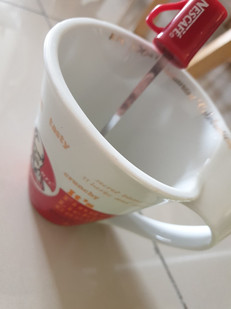 KFC 50th Anniversary Mug & Nescafe Spoon, Furniture & Home Living ...