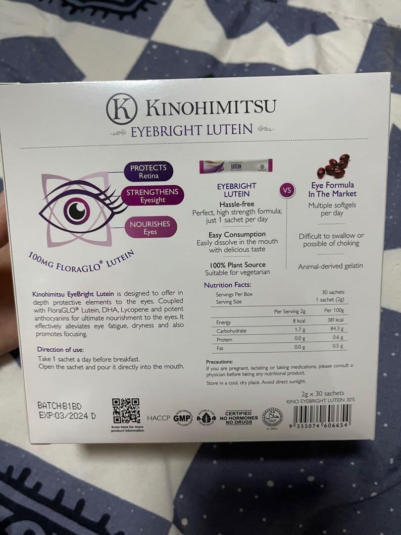 Kinohimitsu Eyebright 1 x 30’s Highest Lutein, Health & Nutrition ...