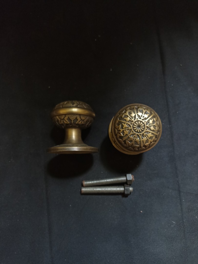 Knob Pintu Rumah / Handle Pintu Rumah Kuningan Antik Motif Ukir Tinggi ...