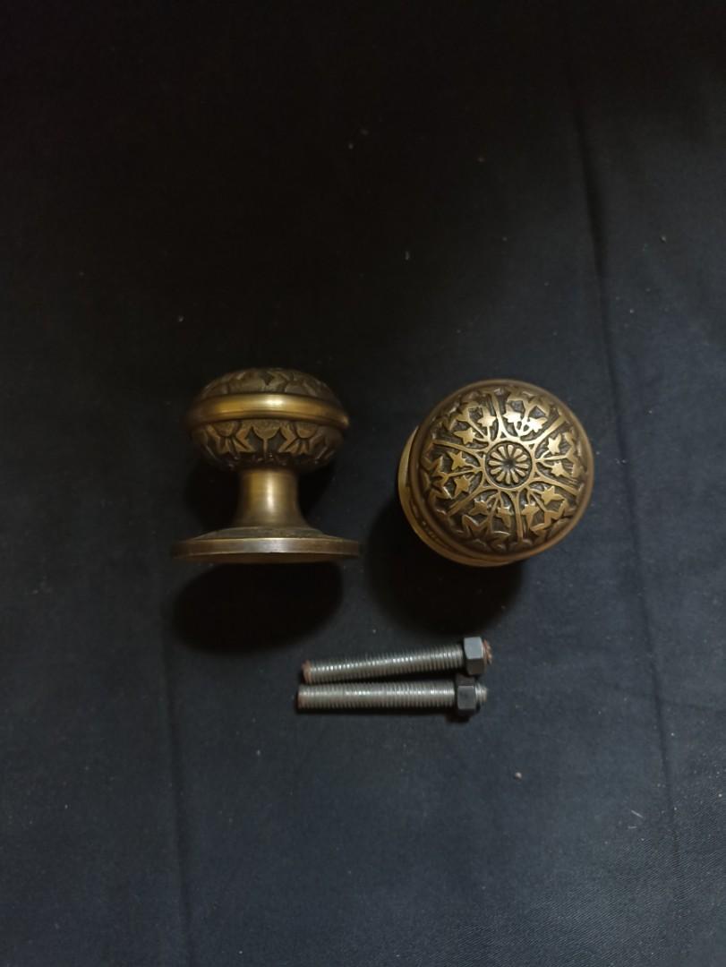 Knob Pintu Rumah / Handle Pintu Rumah Kuningan Antik Motif Ukir Tinggi ...