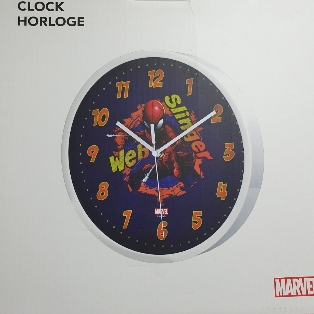 Marvel Spiderman Clock, Furniture & Home Living, Home Decor, Clocks on ...