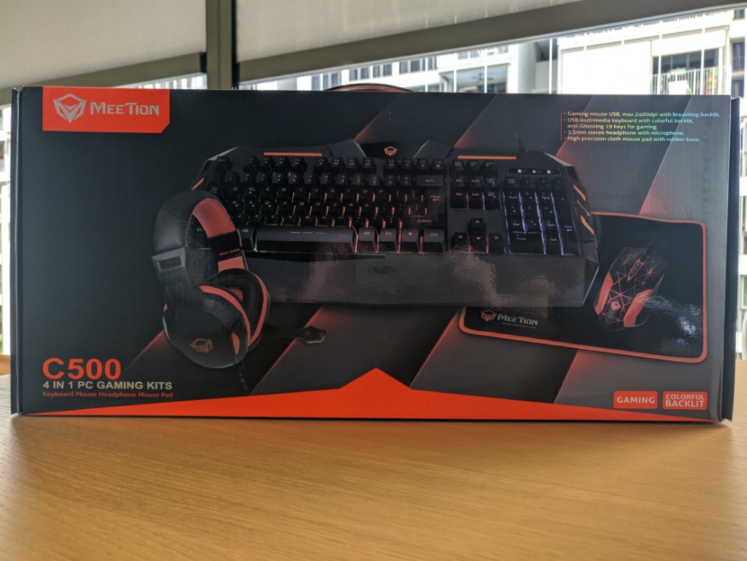 Meetion C500 4-in-1 gaming kit: Keyboard, mouse, headphone, mouse pad ...