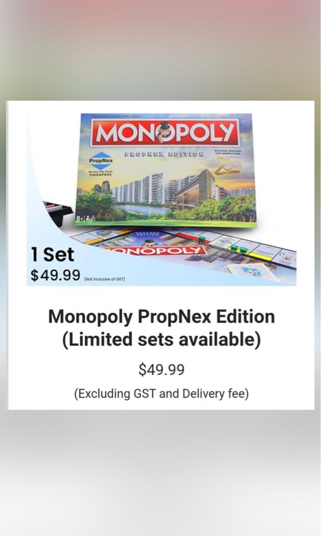 Monopoly PropNex (brand new), Hobbies & Toys, Toys & Games on Carousell