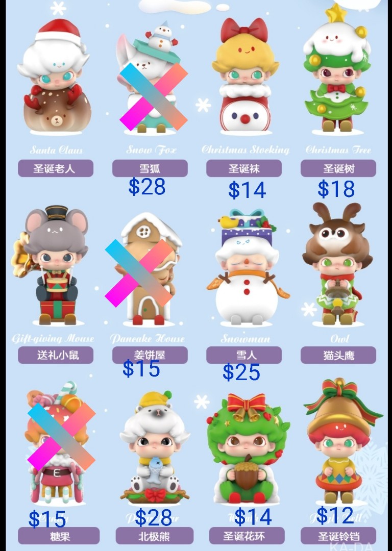 Popmart dimoo KFC, Year of Tiger, Christmas, dimoo homebody, fairy ...