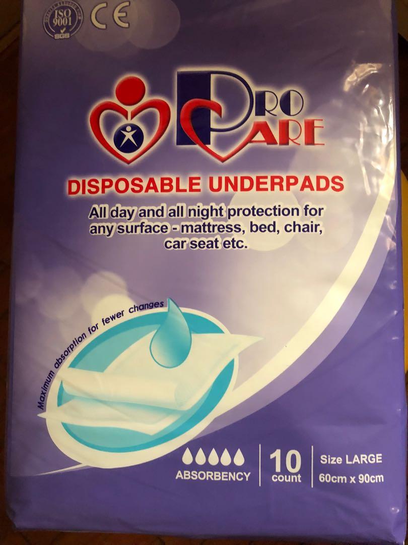 Procare Disposable Underpads Large, Health & Nutrition, Medical ...