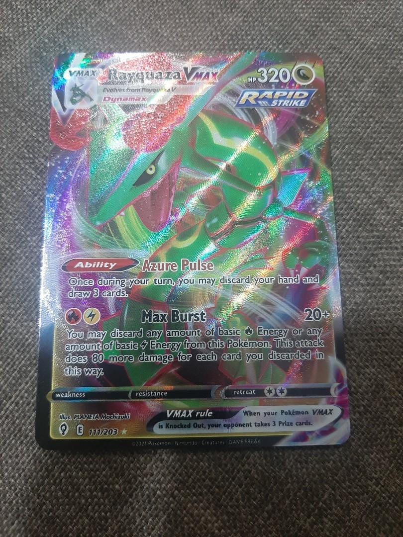 Rayquaza Vmax Pokemon Card, Hobbies & Toys, Toys & Games on Carousell