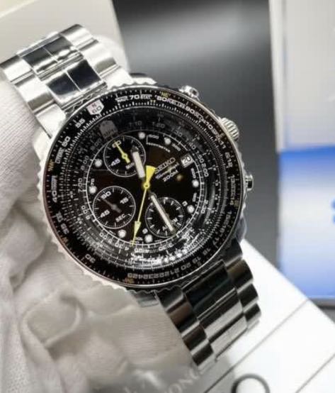 Seiko Flightmaster SNA411P1 SNA411P SNA411 Quartz Chronograph Gents ...