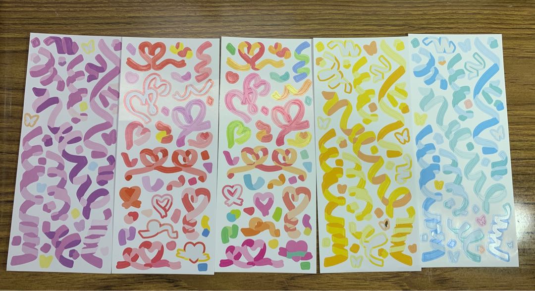 Set of Used and Unused Sticker Sheets, Hobbies & Toys, Stationary ...