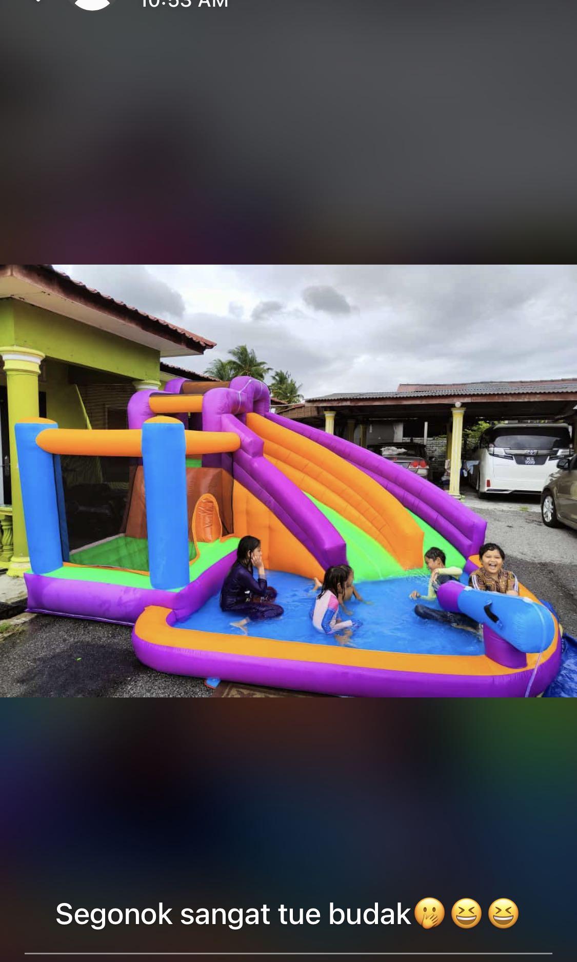 Sewa AirMyFun Pool Party Sewa Kolam gelongsor gergasi 2 slide, Babies ...