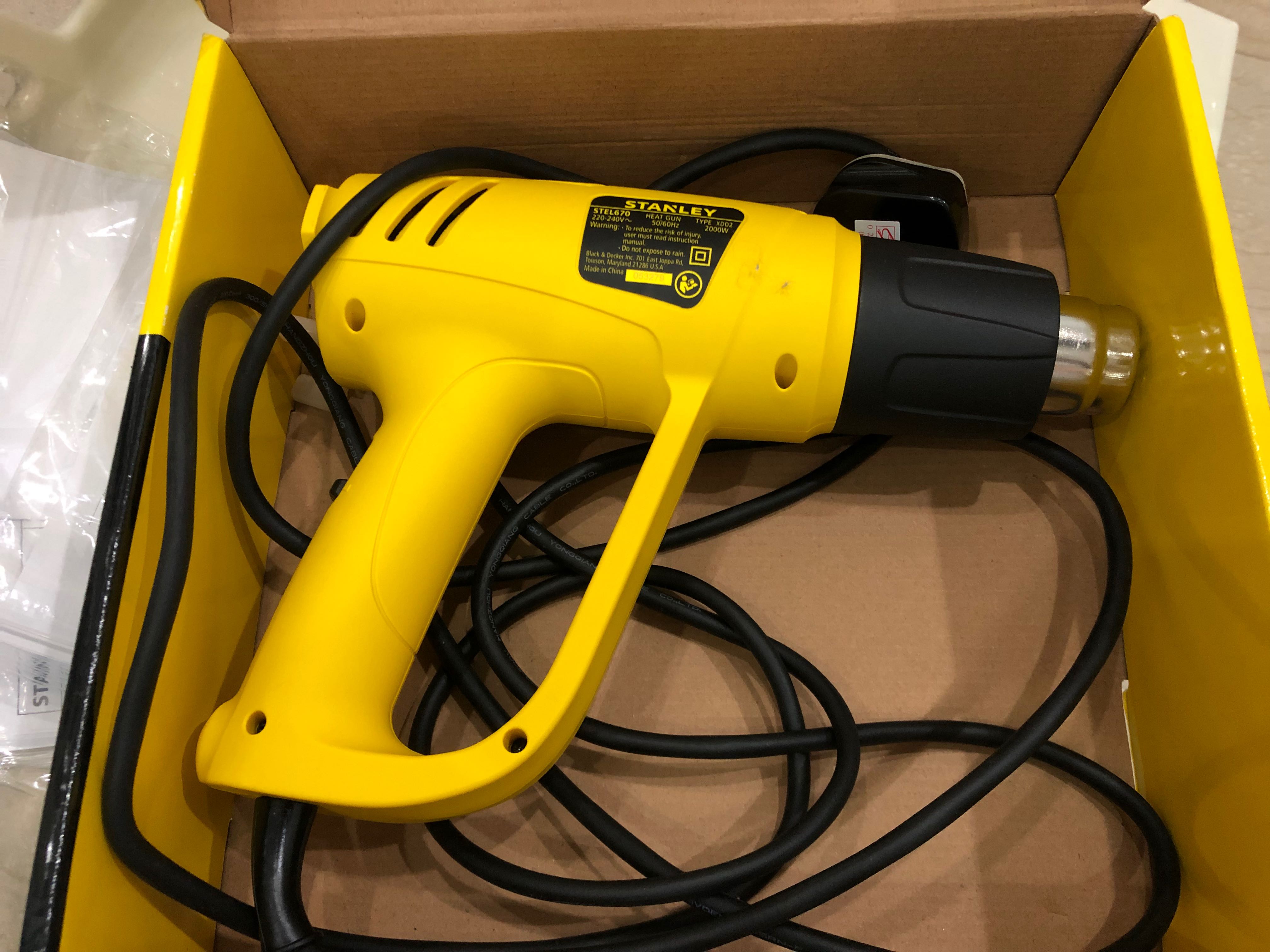 Stanley heat gun STEL670 2000w hot air gun, Furniture & Home Living ...