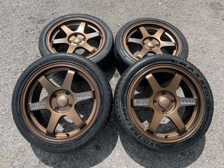 17" Rim VR Rays TE37 4x114.3, Auto Accessories on Carousell