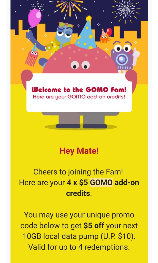 GOMO voucher $20 Off GOMO Data Add-Ons, Tickets & Vouchers, Vouchers on ...